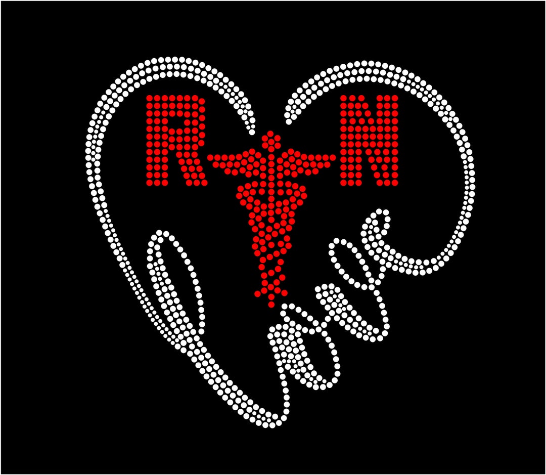 RN Bling Tee, Nurse Bling Tee, Nurse Rhinestone Iron On, Registered ...