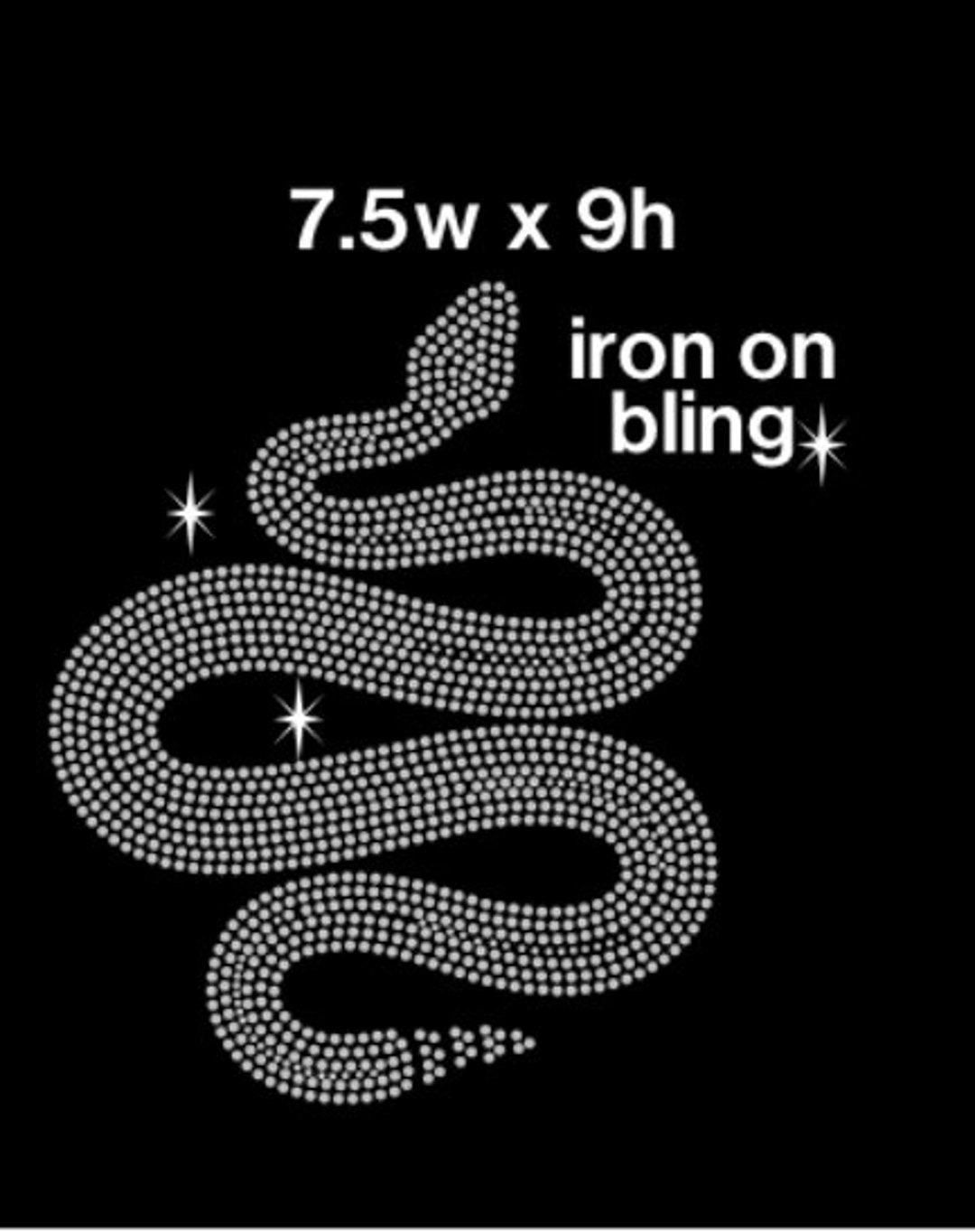 Snake-custom Iron On, Rhinestone Iron On, Snake Rhinestone Iron On ...