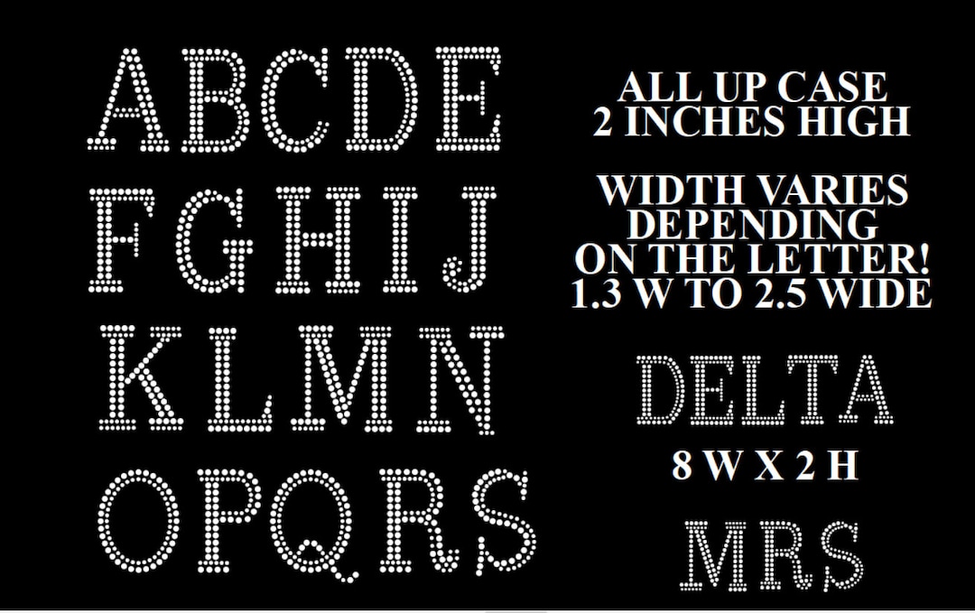 Vogue Font Rhinestone Iron on Letters, Hotfix Transfer, Personalized ...