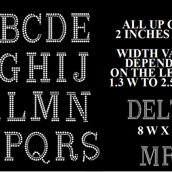 Rhinestone Iron on Letters - Etsy