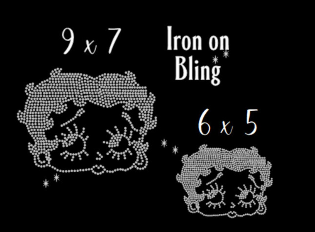 Betty Boop Bling Iron On, DIY Rhinestone Iron On, Betty Boop Decal ...