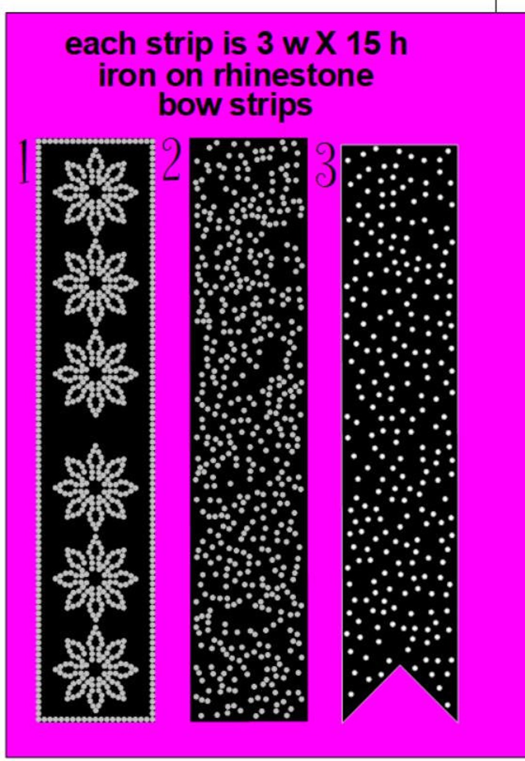 Rhinestones Strips for Bows, Iron on Rhinestone Strips,scatter ...