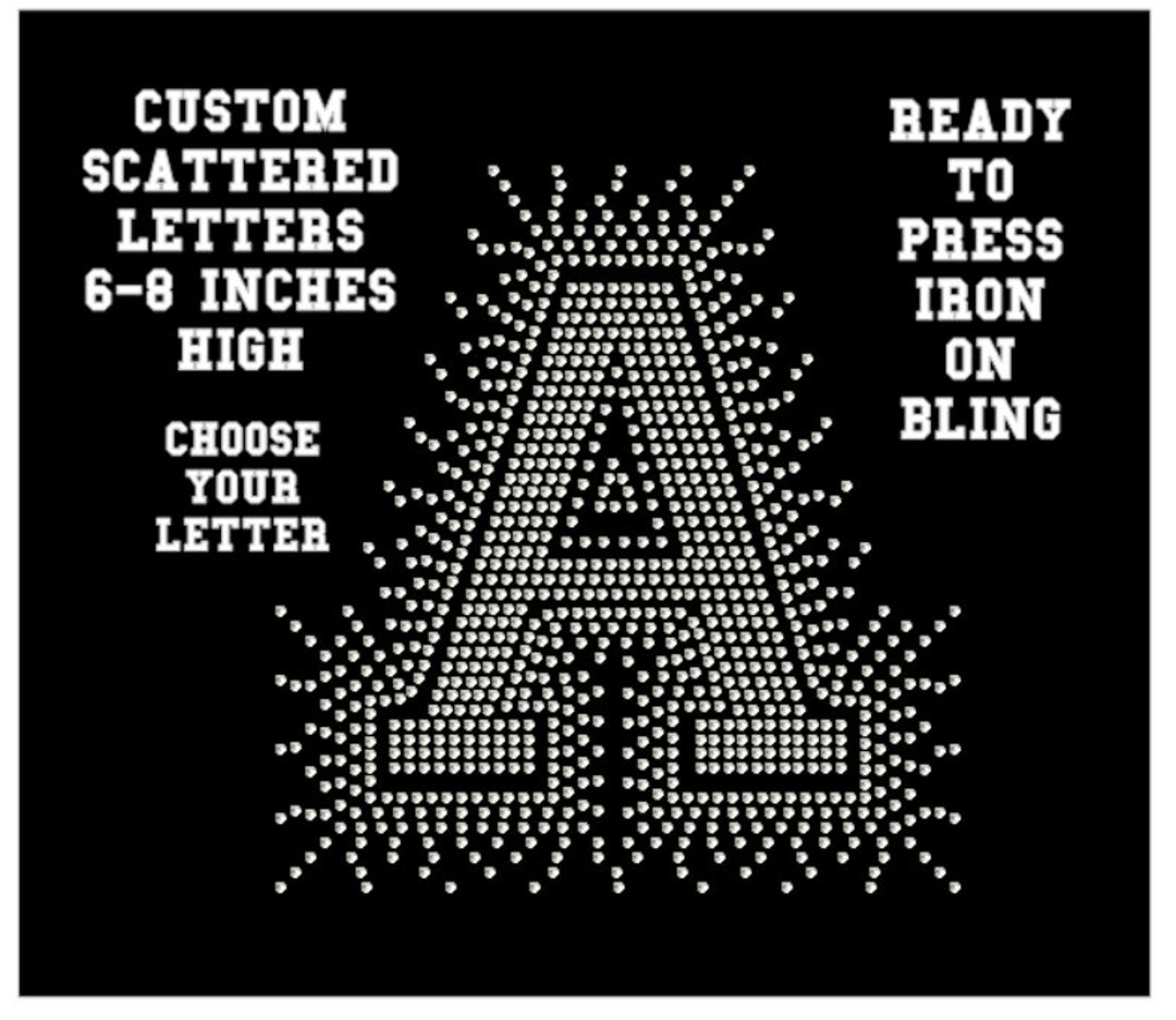 Custom Scatter Athletic Rhinestone Letters, Scattered Bling College ...