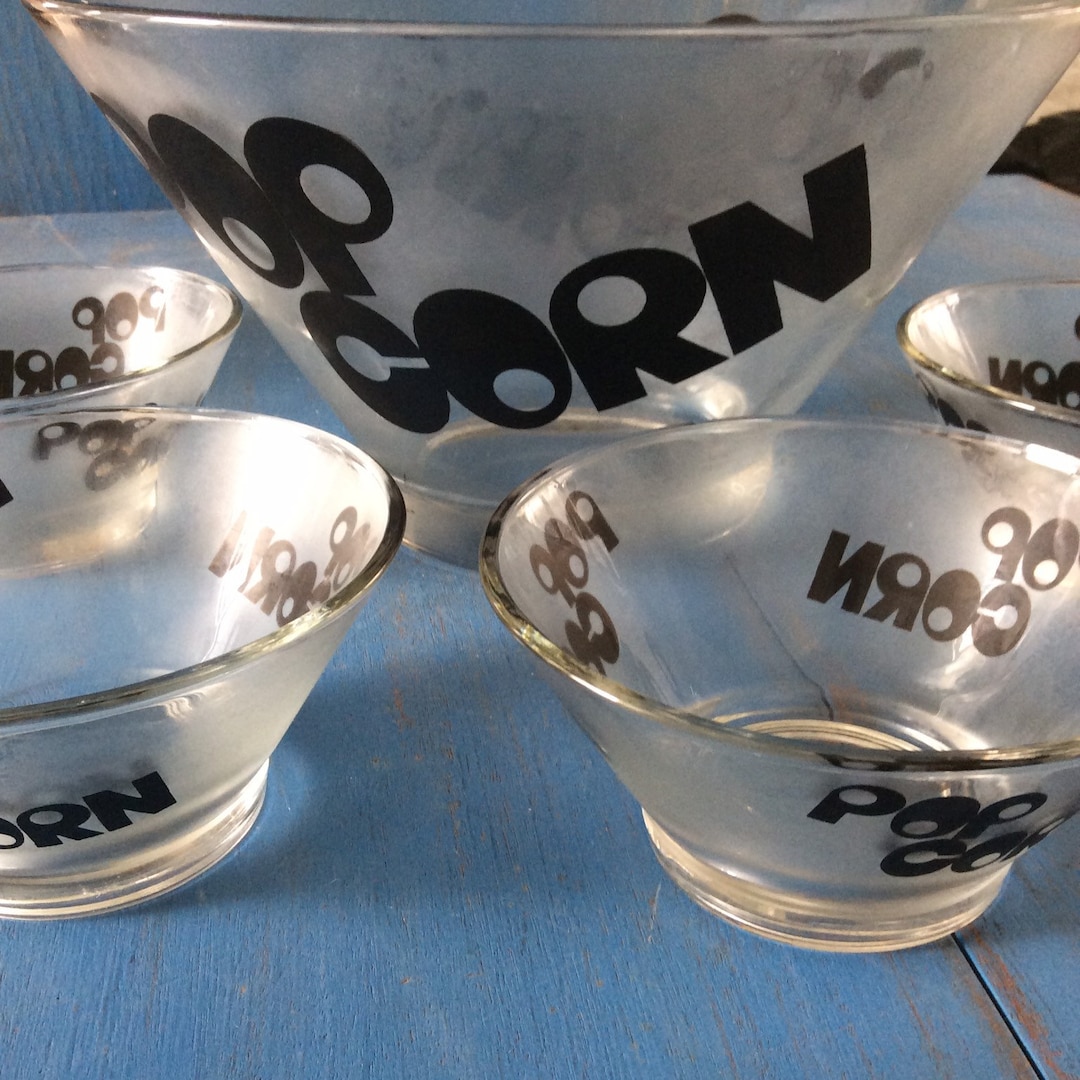 Glass Bowl. Vintage Pop Corn Bowls Set ,midcentury Bowl Set, - Etsy