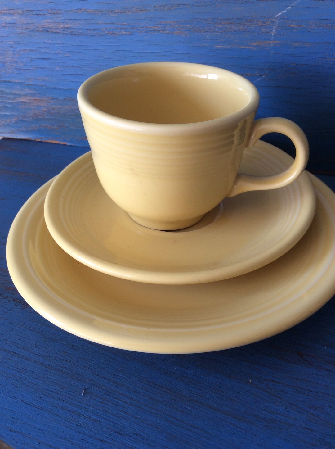 Fiesta Tea Cup Set. Vintage Yellow Pale Fiestaware Set, Fiesta Tea Cup ...