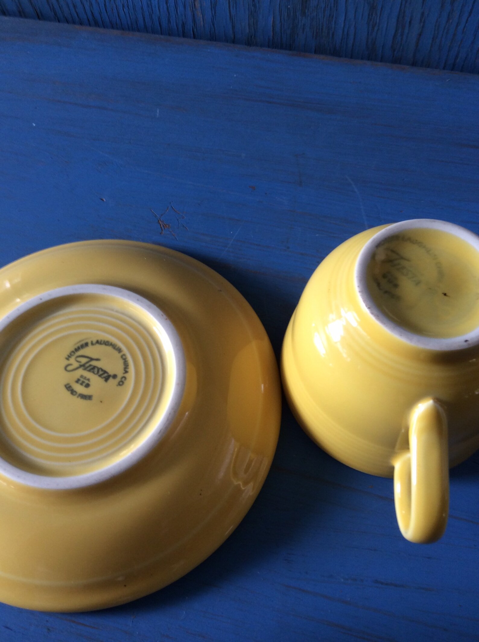 Fiesta Ware Tea Cup Set Yellow Fiesta Ware Set . | Etsy