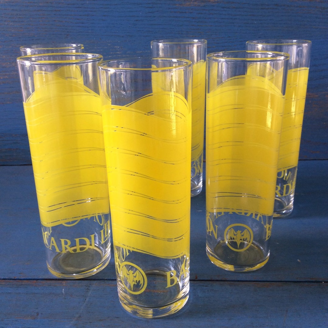 Glasses. Yellow Tom Collins Slender Drinking Glasses, Colorful Glasses ...