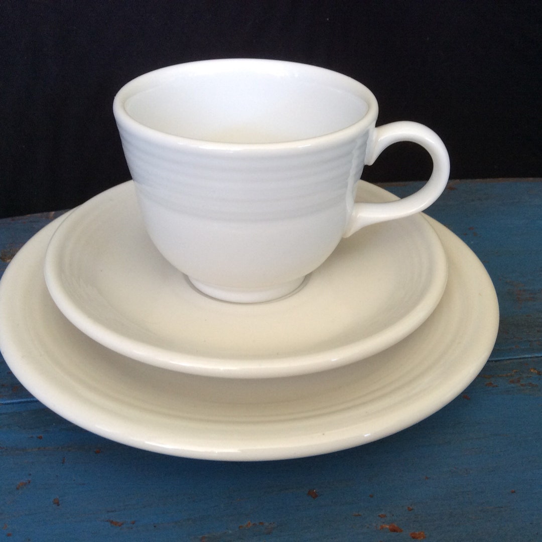 Fiesta Tea Cup Set. Vintage Fiesta Ware , White Fiesta Ware , Retro ...