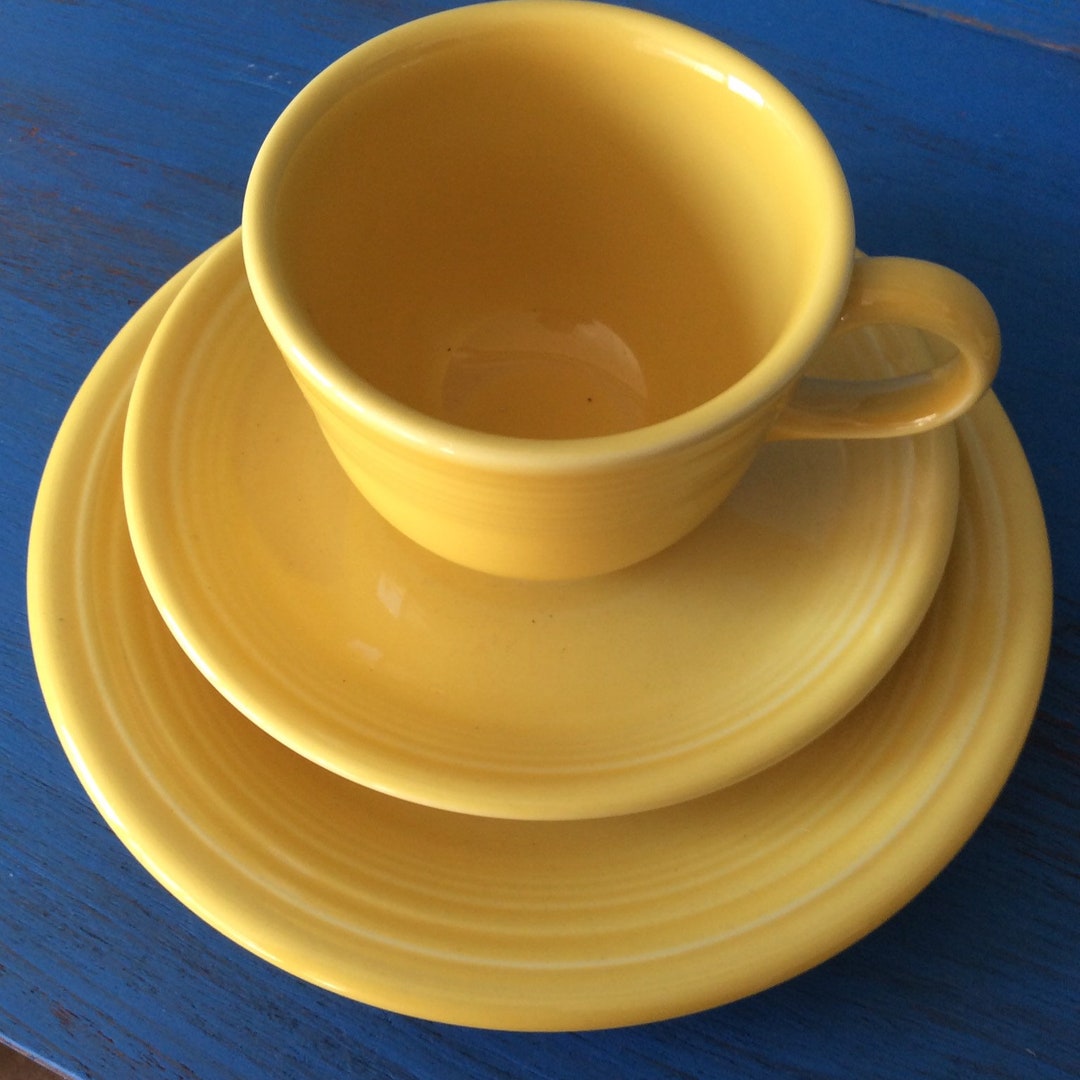 Fiesta Tea Cup Set . Yellow Fiestaware, Vintage Fiestaware, Fiesta Tea ...