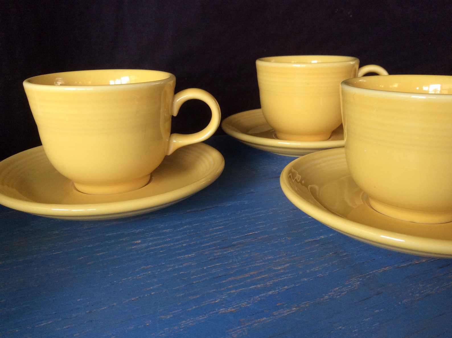Fiesta ware tea cup set yellow fiesta ware set . | Etsy