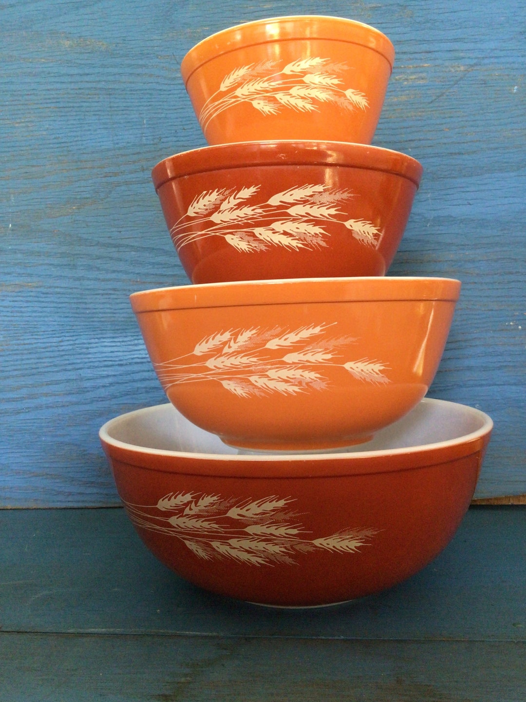 Pyrex . Vintage Pyrex Bowl Autumn Harvest Set . - Etsy