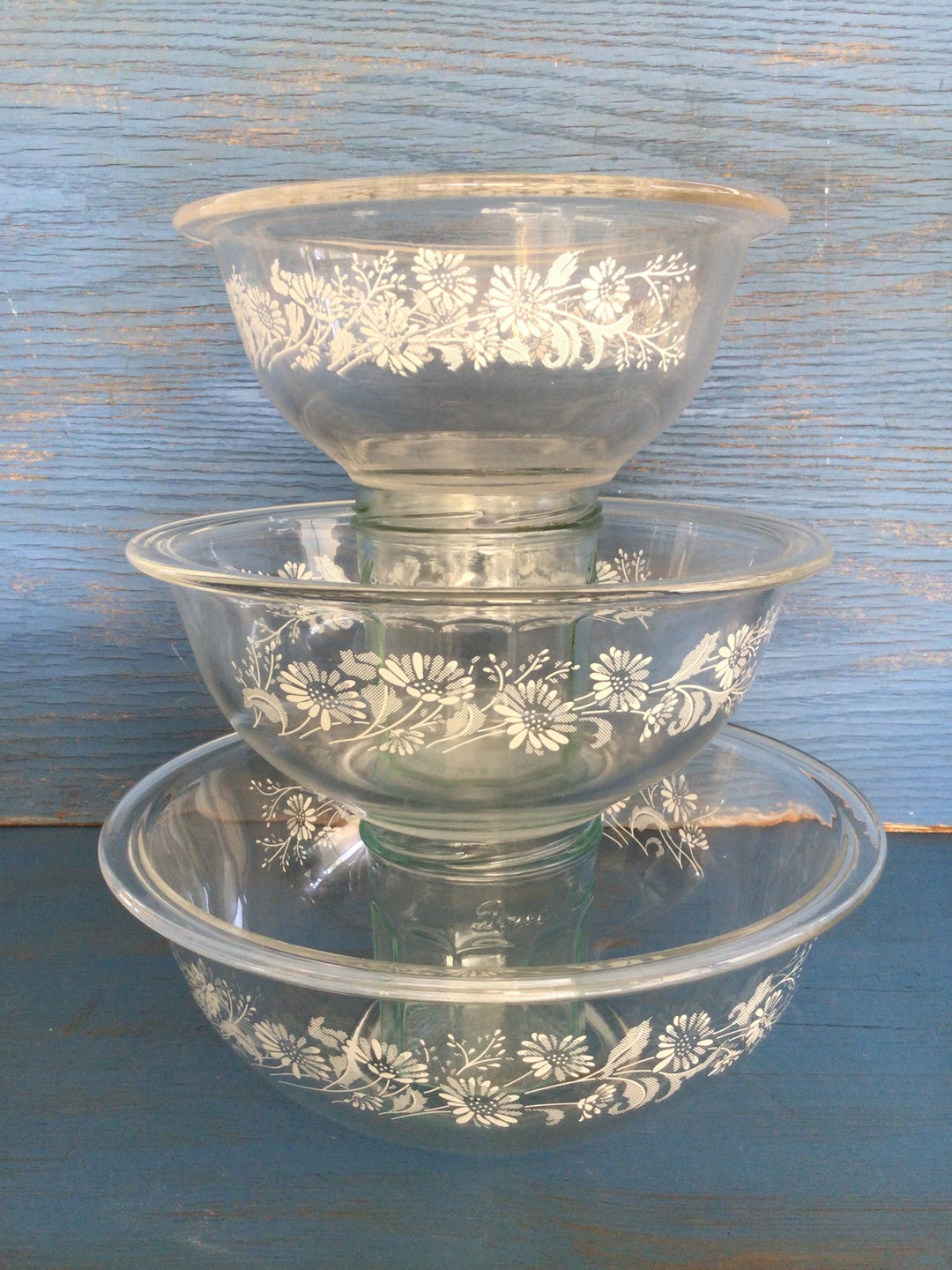 Pyrex. Pyrex Bowl Set , Clear Glass . Colonial . - Etsy