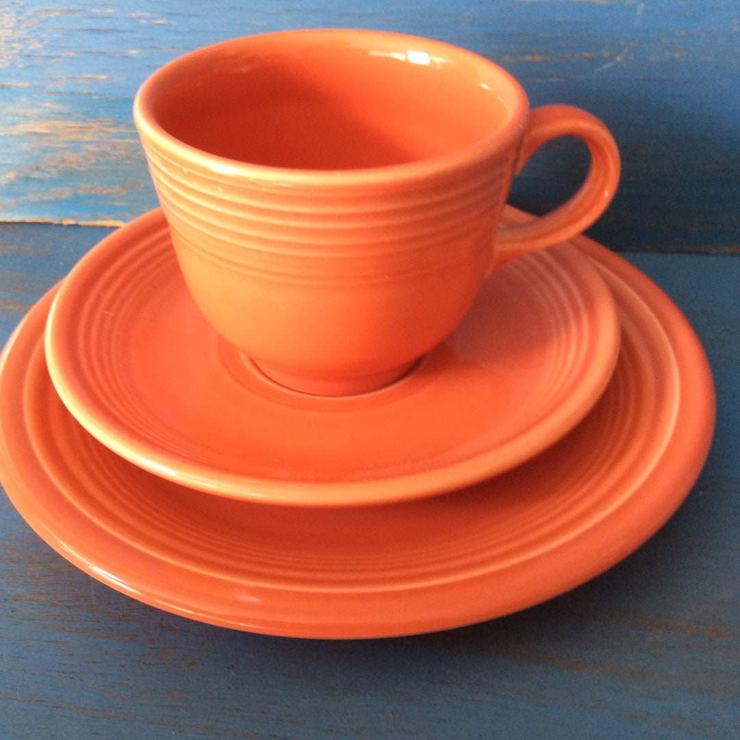 Fiesta Tea Cup Set. Vintage Tea Cup , Sauce and Bread Plates ...