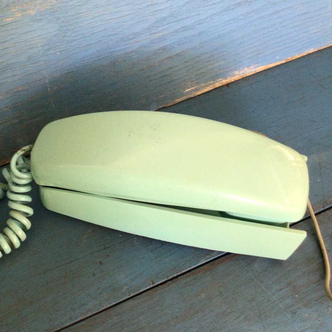 Vintage Turquoise Telephone. Rotary Dial Phone. Midcentury Telephone ...