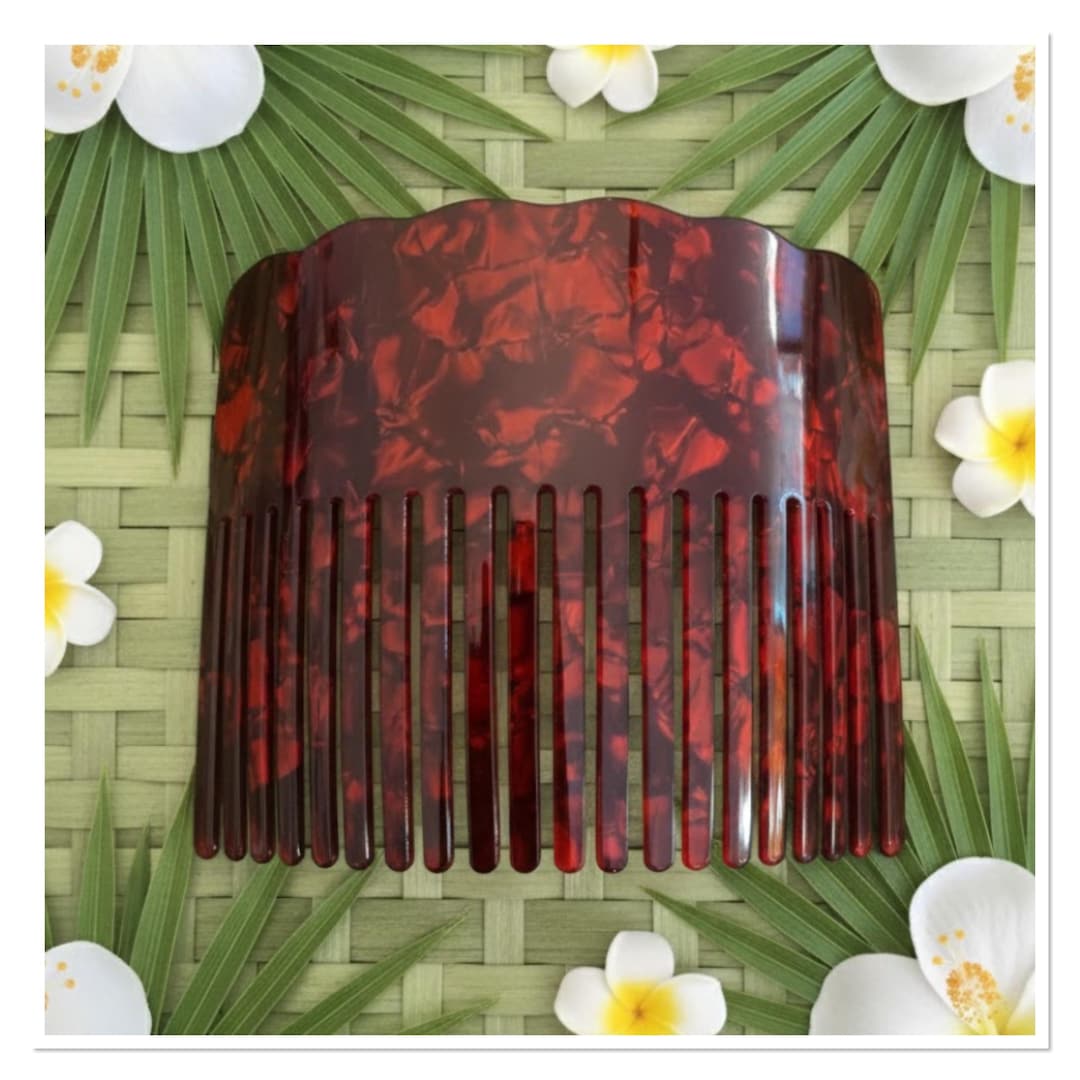Hawaiian Samoan Acrylic Red Faux Tortoise Turtle Shell Hair Comb - Etsy