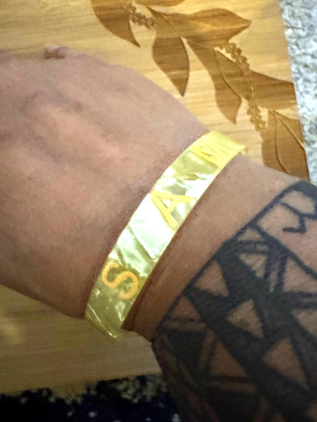 TS Acrylic Faux Yellow Tortoise Shell Design Polynesian Bangle Cuff ...