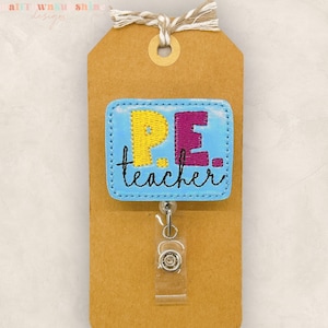 P.E Teacher Badge Reel, Physical Education Badge Clip, School Lanyard ...
