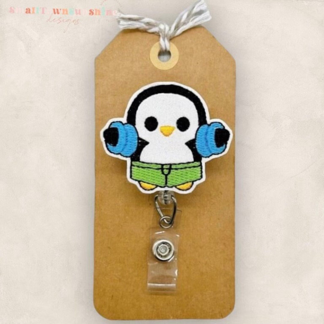 Pool Ready Penguin Badge Reel, Summer Badge Clip, Nurse Badge Reel ...