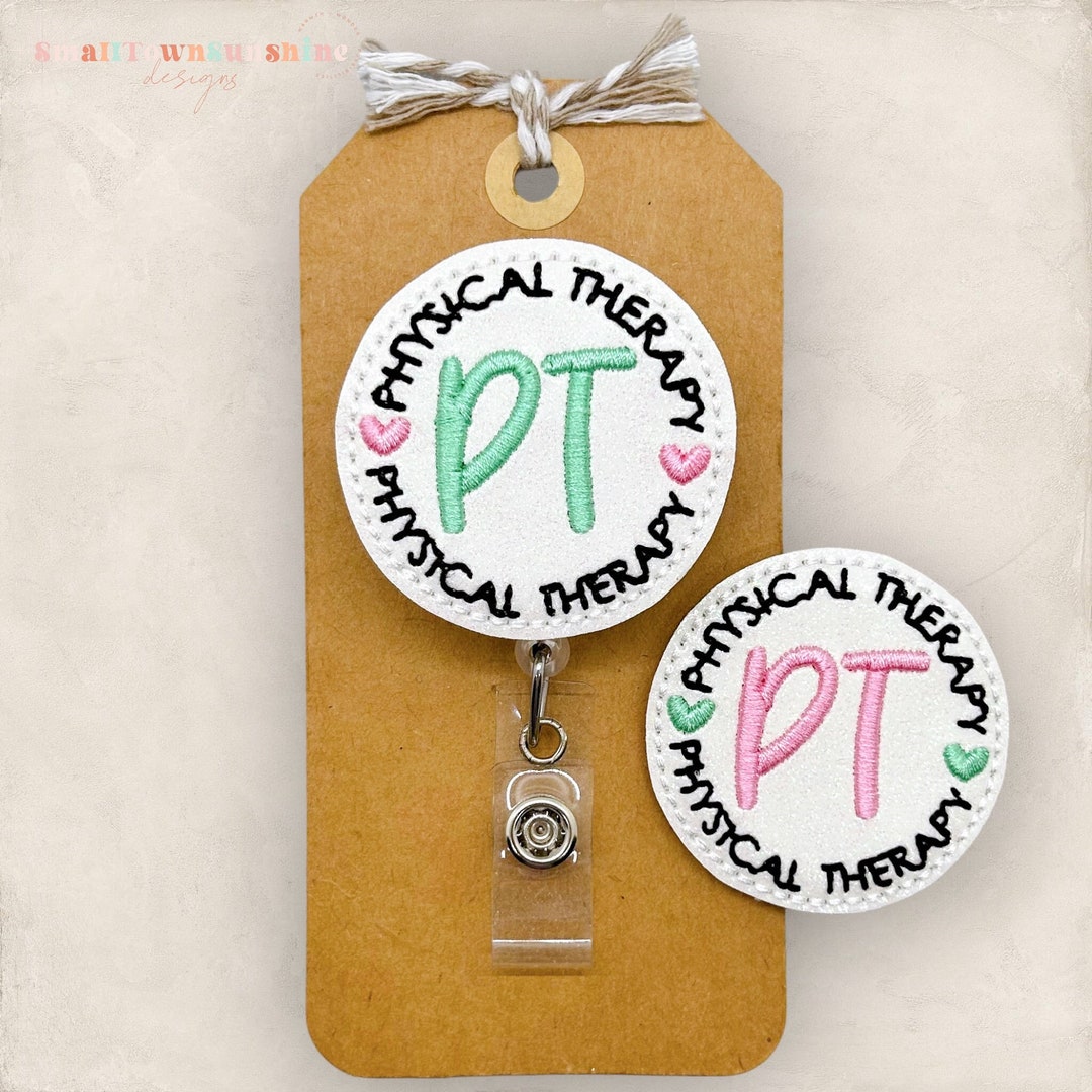 Physical Therapy Badge Reel, PT Badge Reel, Physical Therapist Badge ...