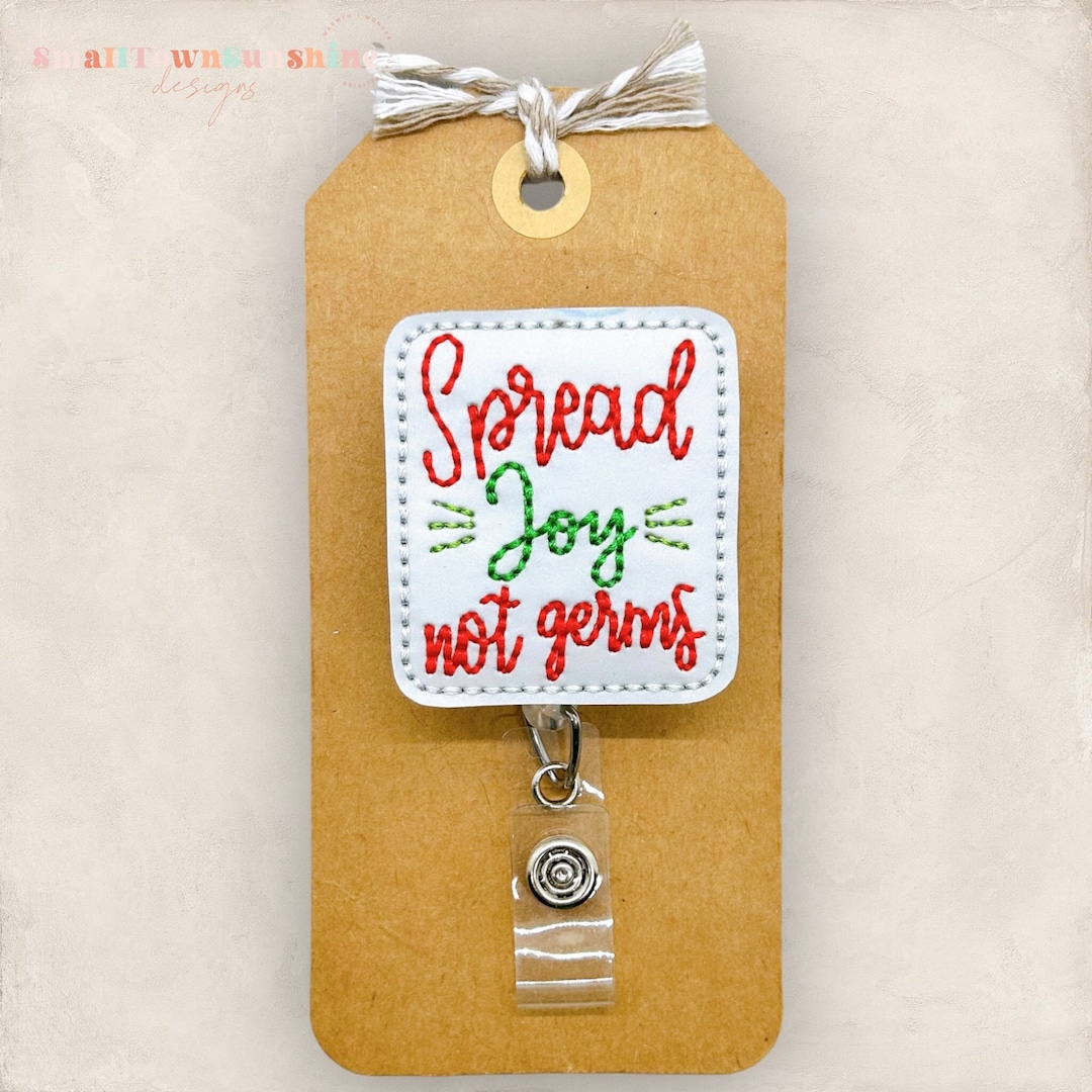 Spread Joy Not Germs Badge Reel, Winter Badge Reel, Nurse Badge Clip ...