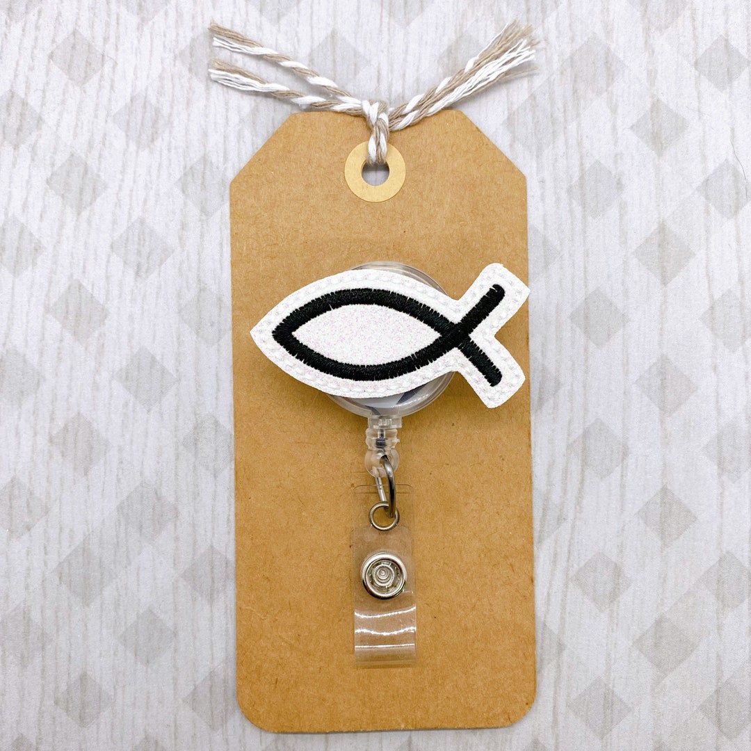 Jesus Fish Badge Reel, Ichthys Badge Holder, Christian Badge Reel ...