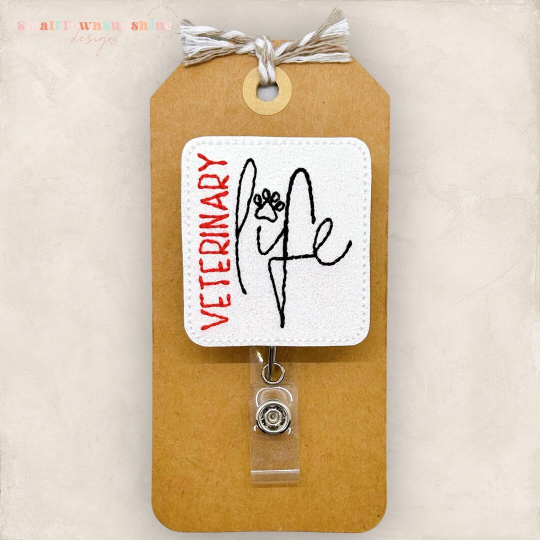Veterinary Life Badge Reel, Paw Print Badge Reel, Vet Tech Badge Clip ...