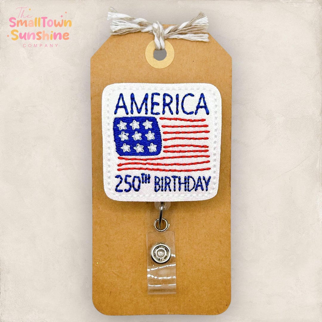 America 250th Birthday Retractable Badge Reel: Patriotic ID Holder ...