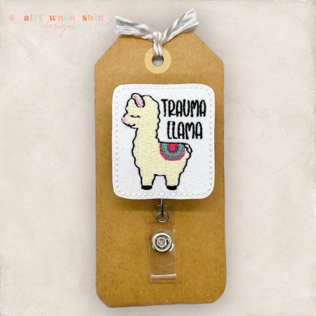 Trauma Llama Badge Reel, Trauma Nurse Badge Reel, ER Nurse Badge Clip ...