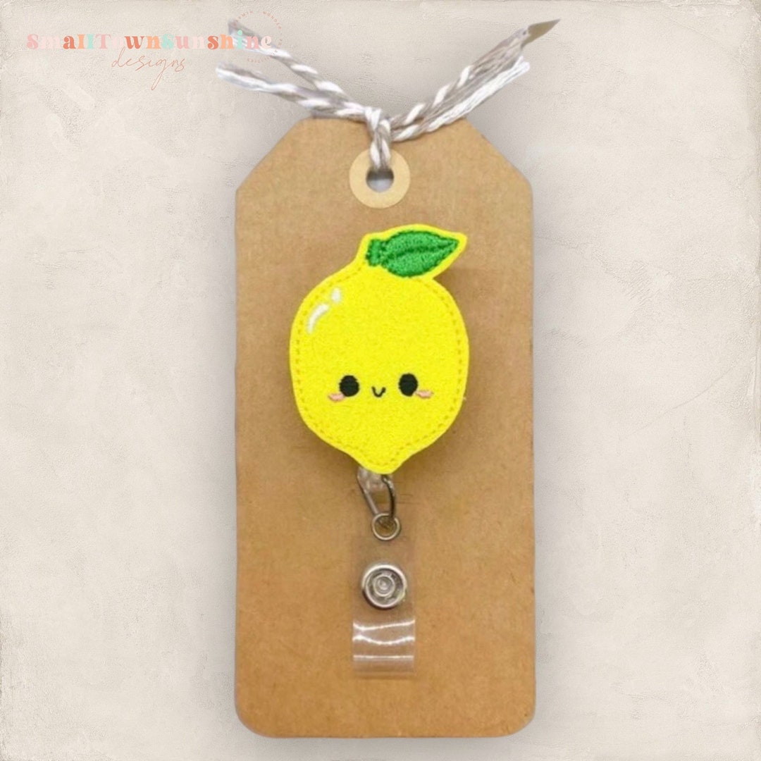 Lemon Badge Reel, Fruit Badge Reel, Citrus ID Holder, Produce Name ...