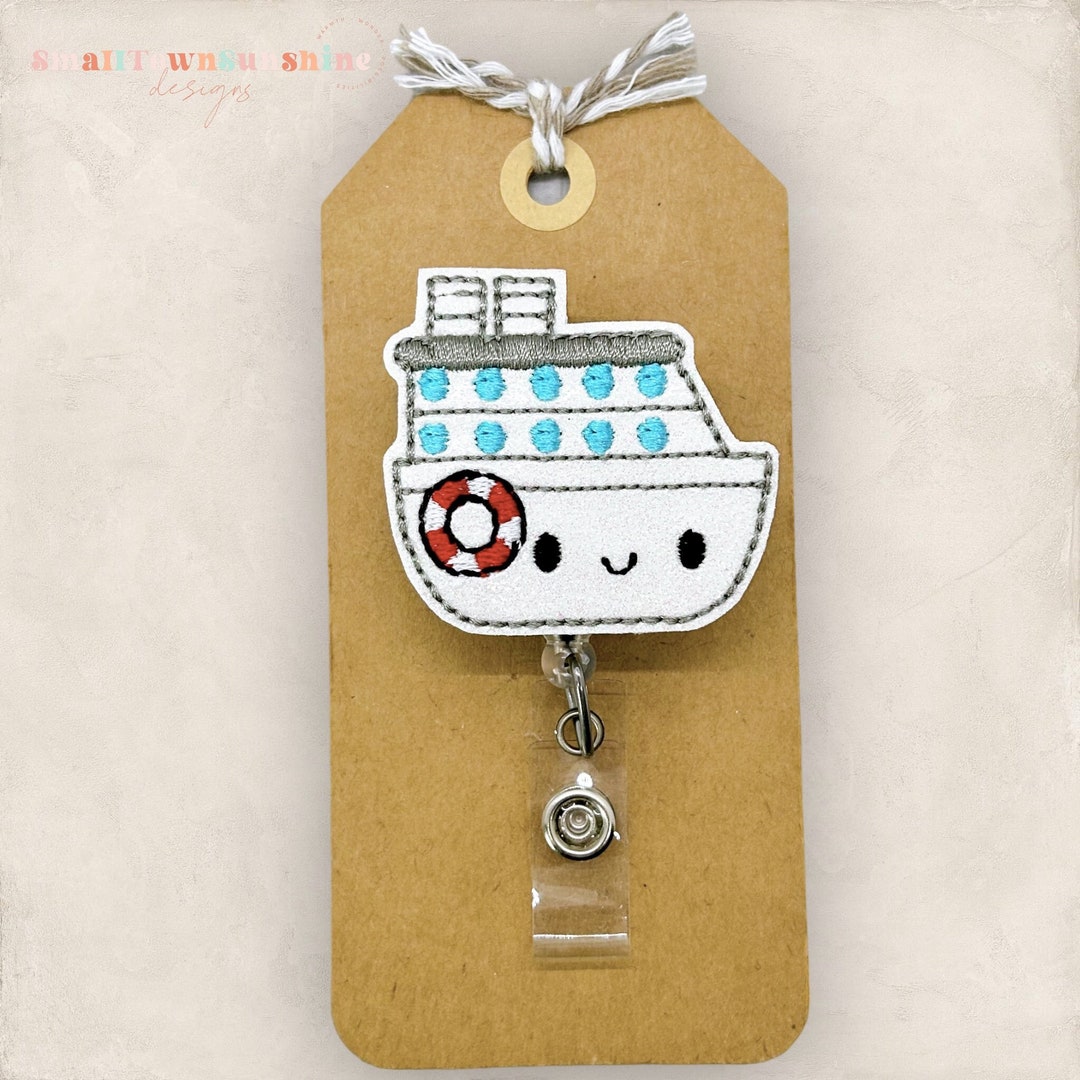 Cruise Ship Badge Reel, Vacation Badge Clip, Travel Agent Badge Reel ...