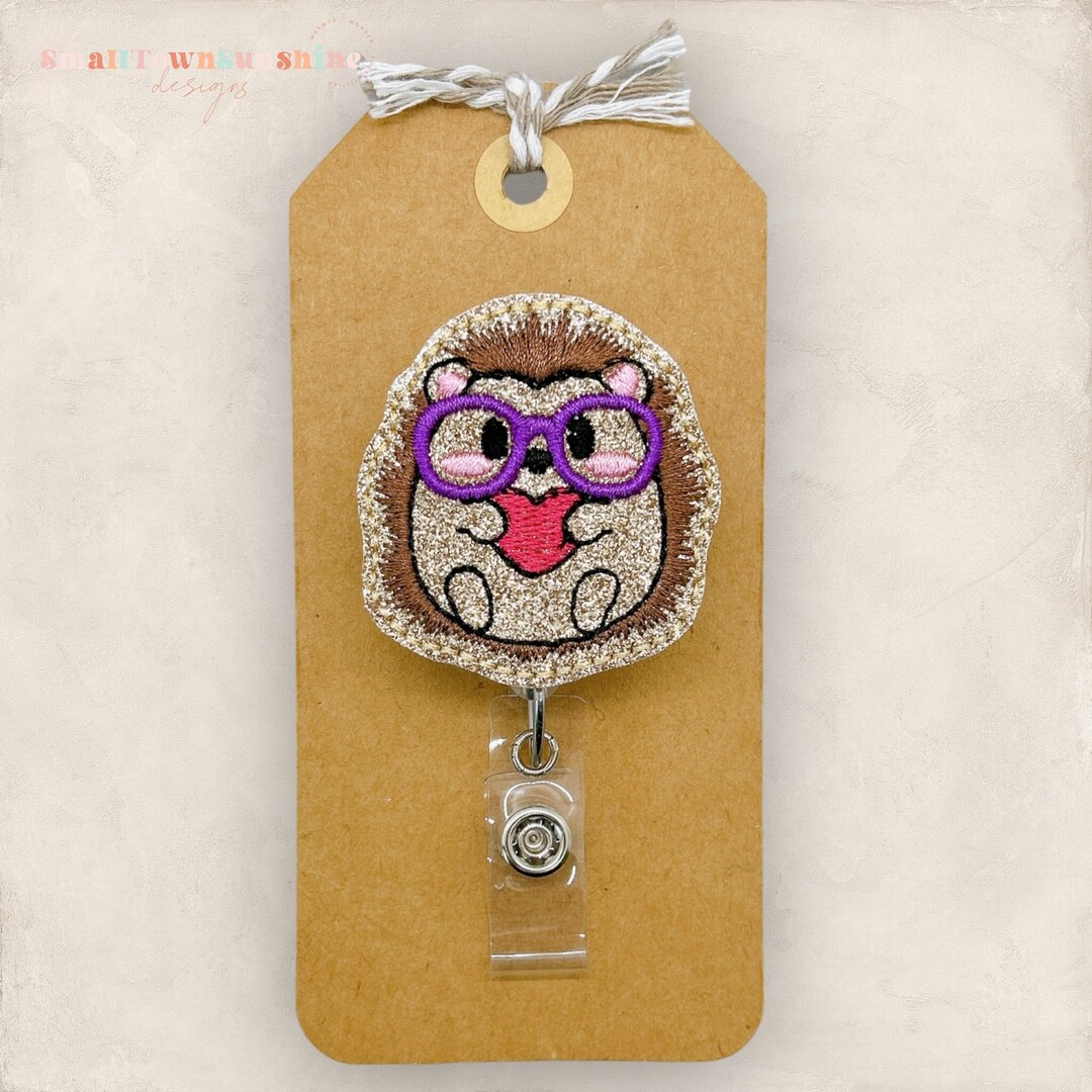 Nerdy Hedgehog Badge Reel, Cute Animal Badge Clip, Nurse Badge Reel, Teacher Lanyard ...