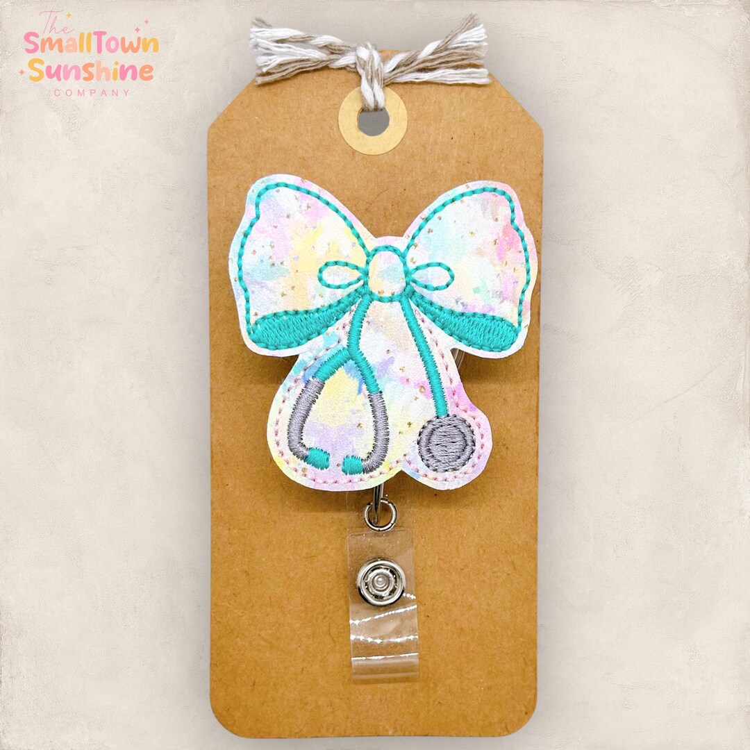 Coquette Stethoscope Bow Badge Reel, Nurse Badge Reel, Hospital Lanyard ...