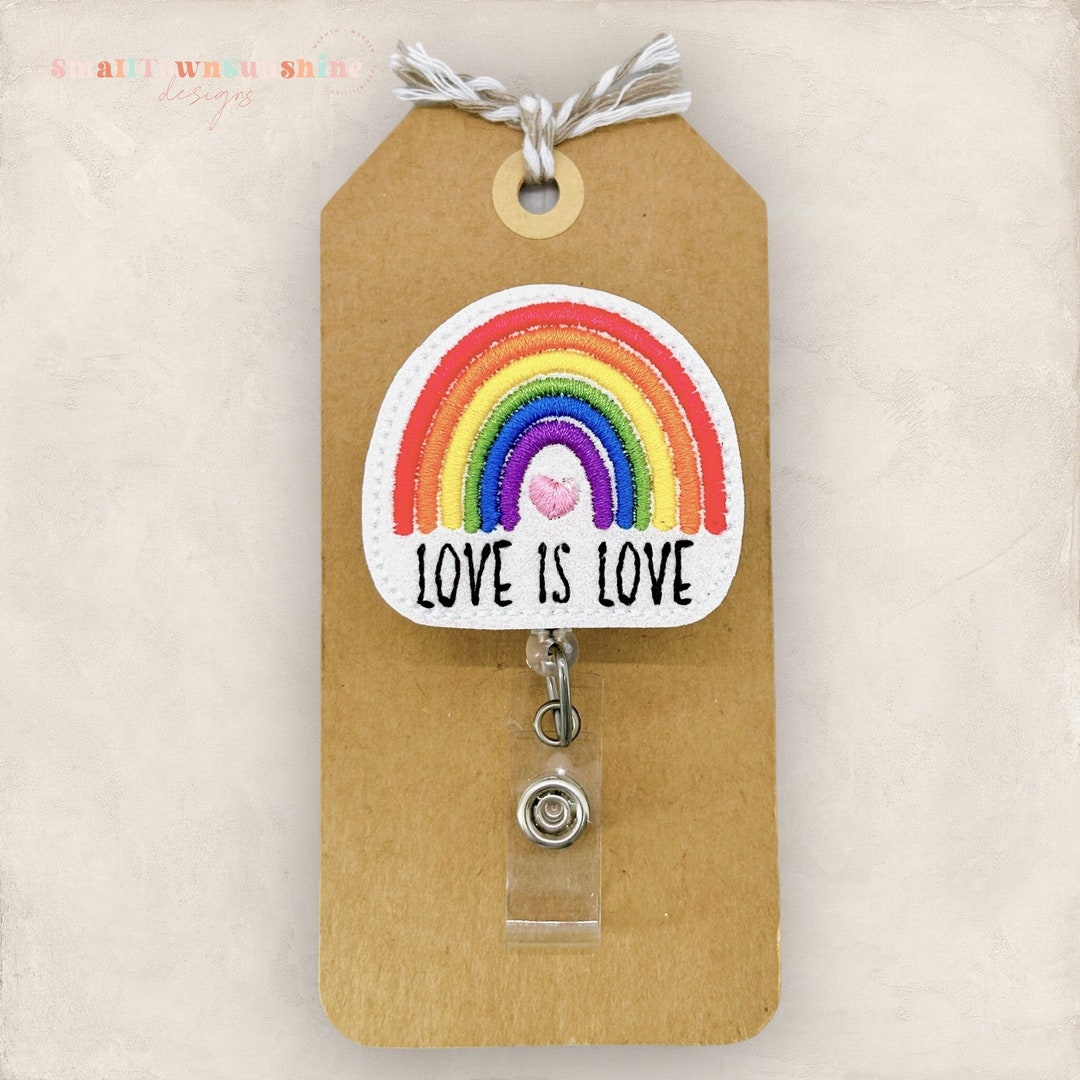 Love is Love Badge Reel Rainbow Badge Reel Pride Month Badge - Etsy
