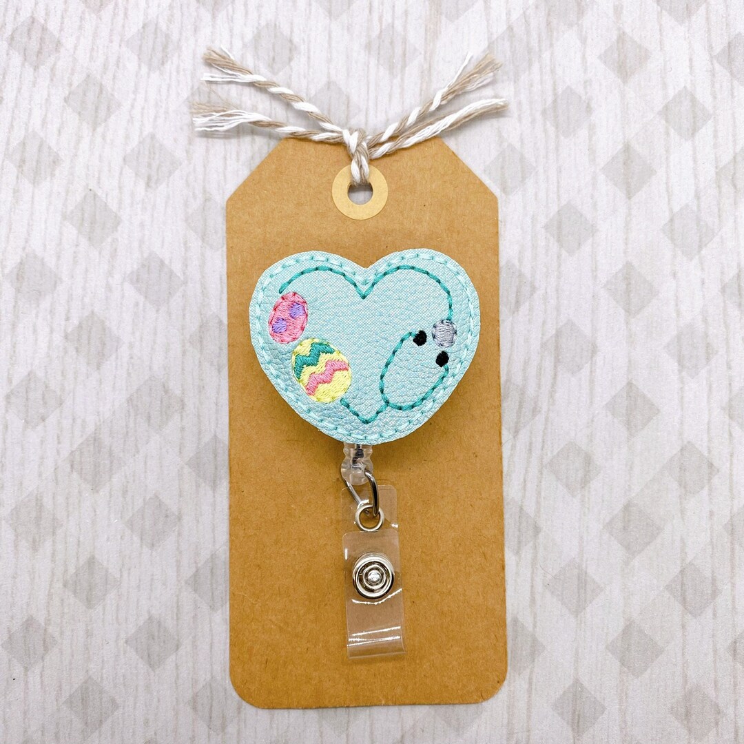 Easter Stethoscope Badge Reel, Easter Egg Badge Clip, Nurse Badge ...