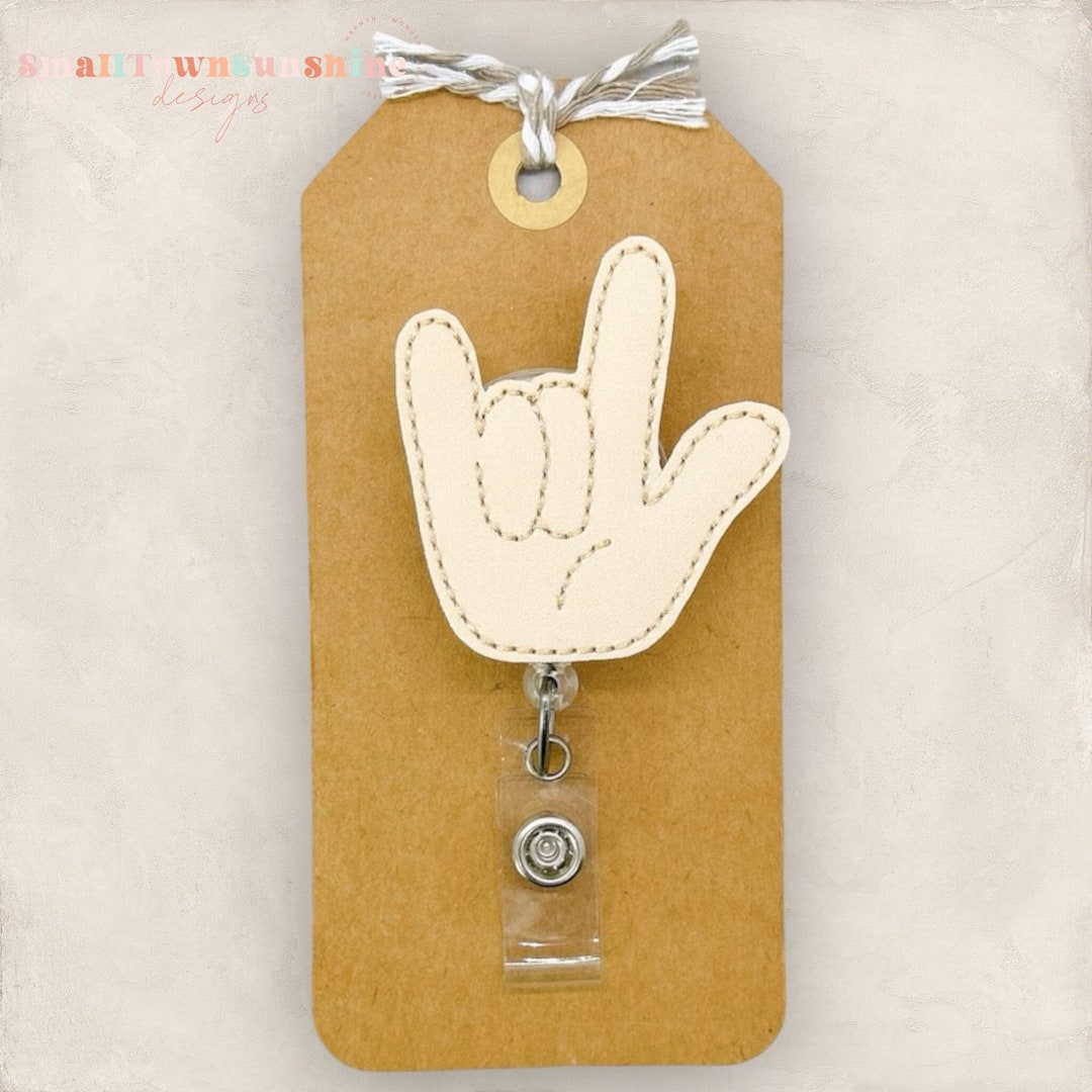 ASL I Love You Badge Reel, Sign Language Badge Reel, I Love You Sign ...