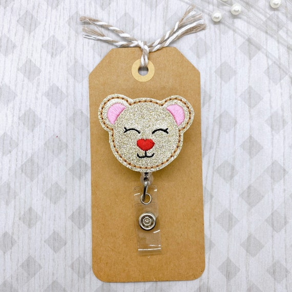 Teddy Bear Badge Reel Love Bear Badge Clip Pediatric Nurse - Etsy