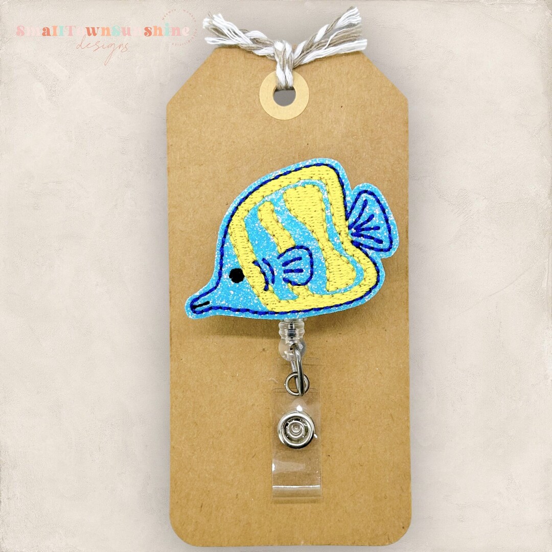 Tropical Fish Badge Reel, Blue Fish Badge Reel, Summer Badge Clip ...