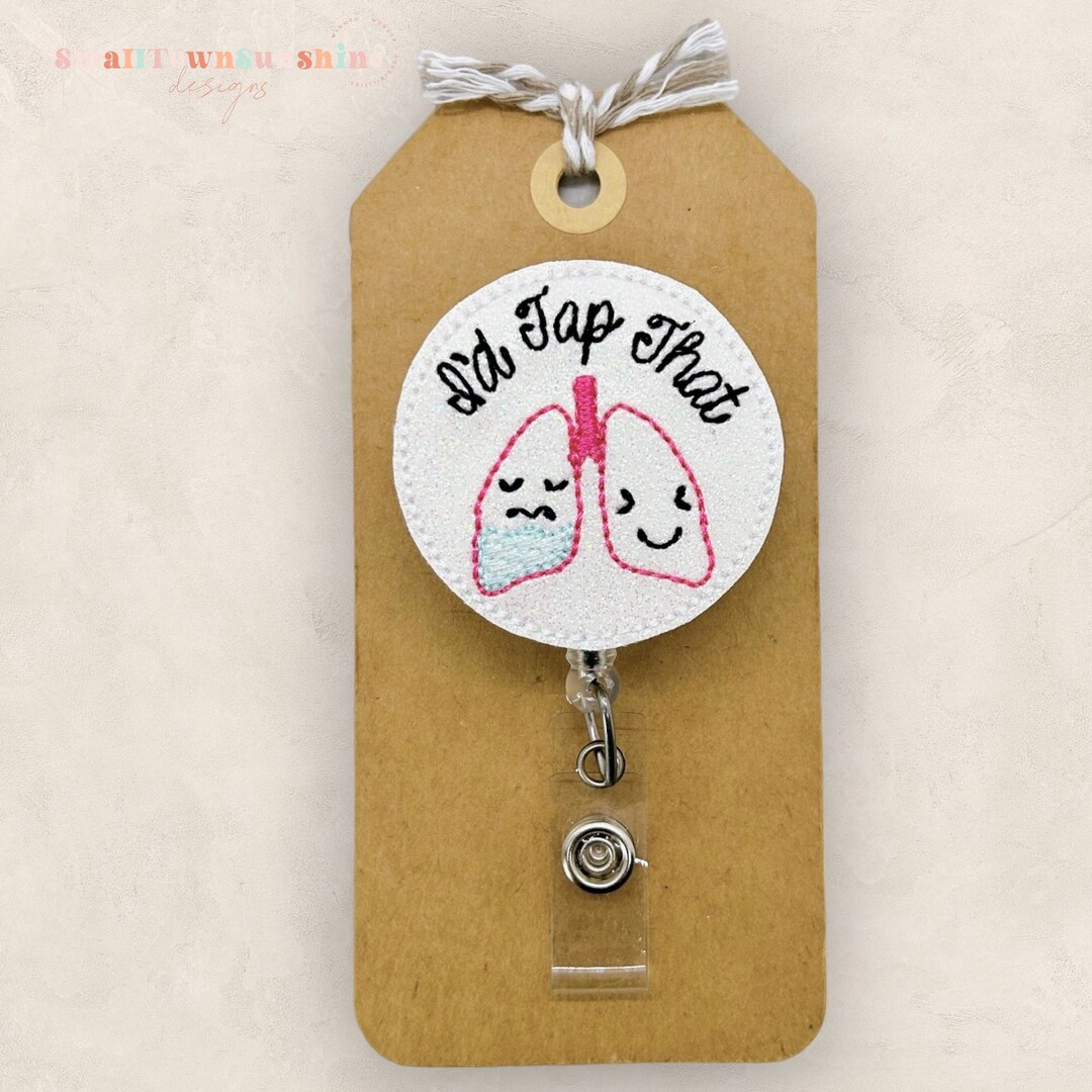 I’d Tap That Badge Reel, Lungs Badge Reel, Respiratory Therapist Badge ...