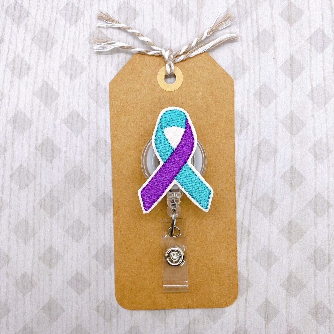 Suicide Awareness Ribbon Badge Reel, Mental Health Badge Reel, Nurse ...