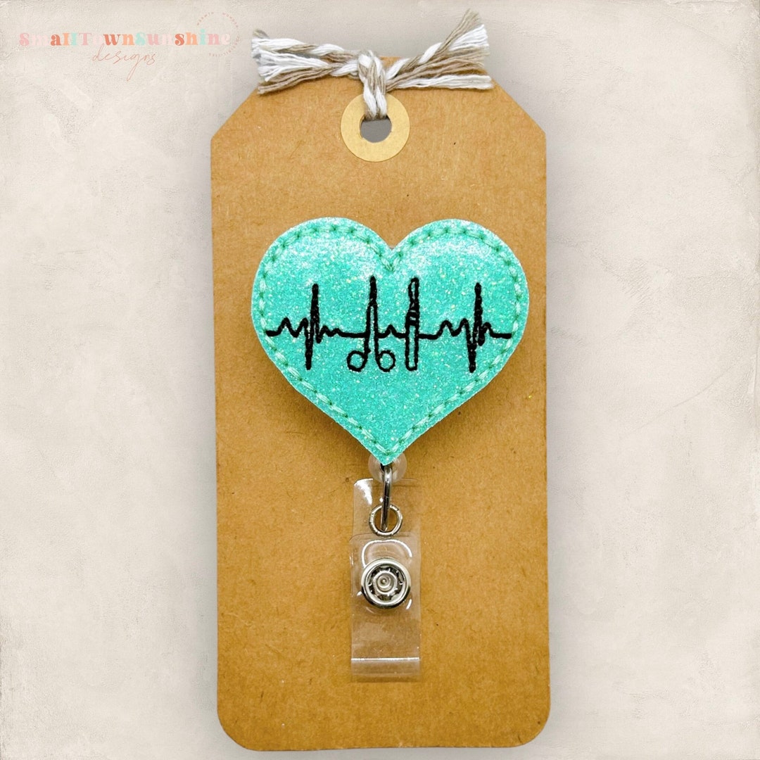 Surgery EKG Heart Badge Reel, EKG Technician Badge Reel, Surgical Nurse ...