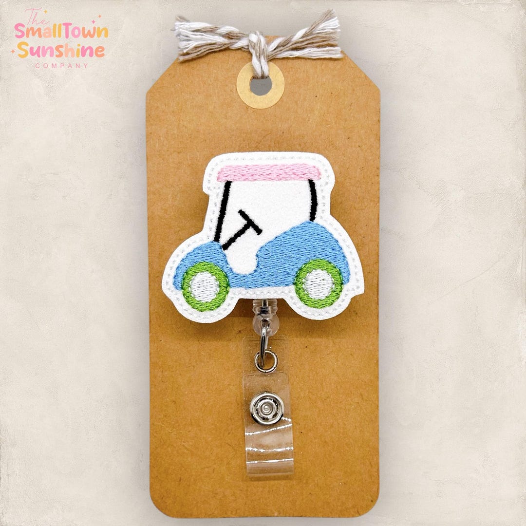 Golf Cart Badge Reel, Sports Badge Reel, Nurse Badge Clip, Teacher ...