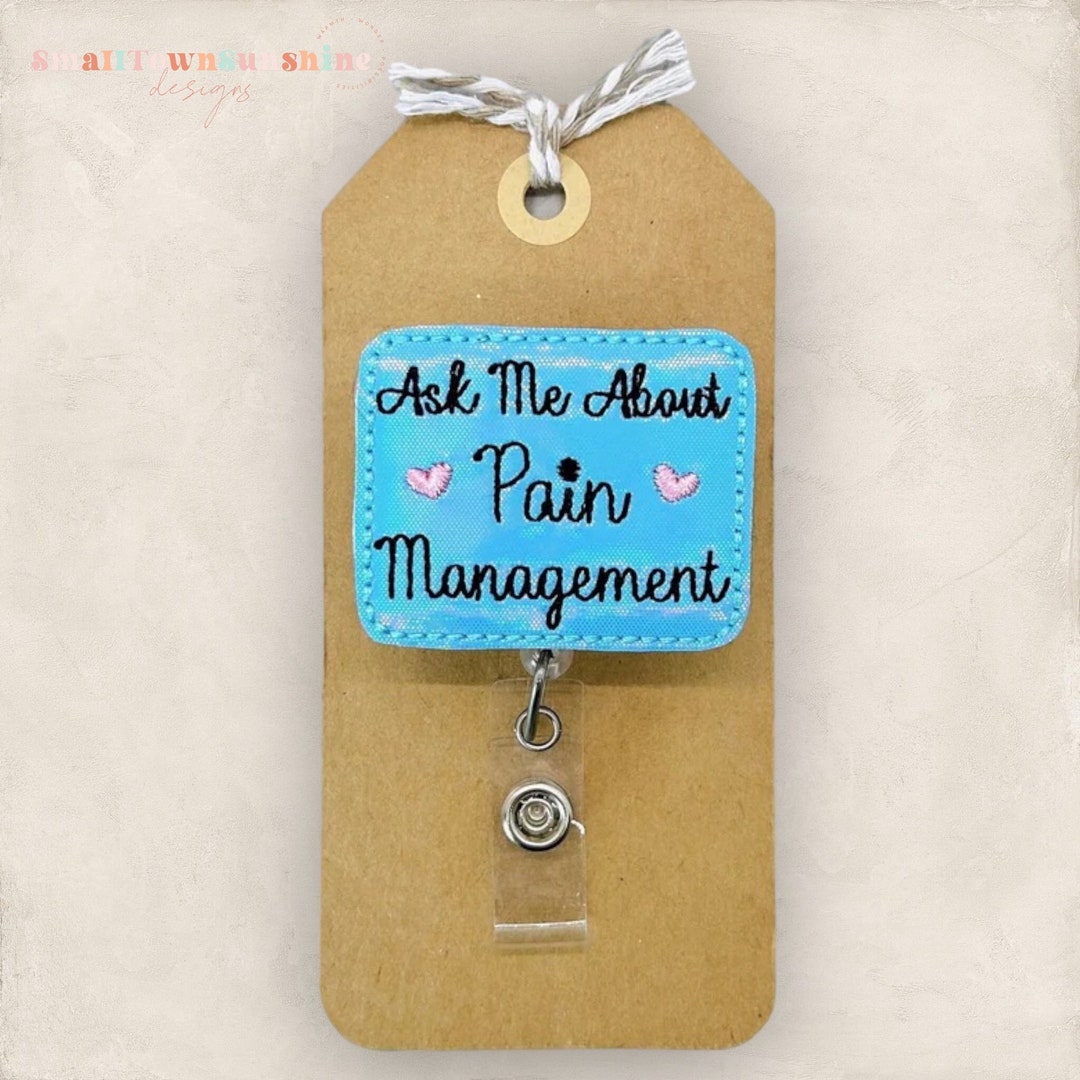 Ask Me About Pain Management, Nurse Badge Reel, Medical Badge Lanyard ...