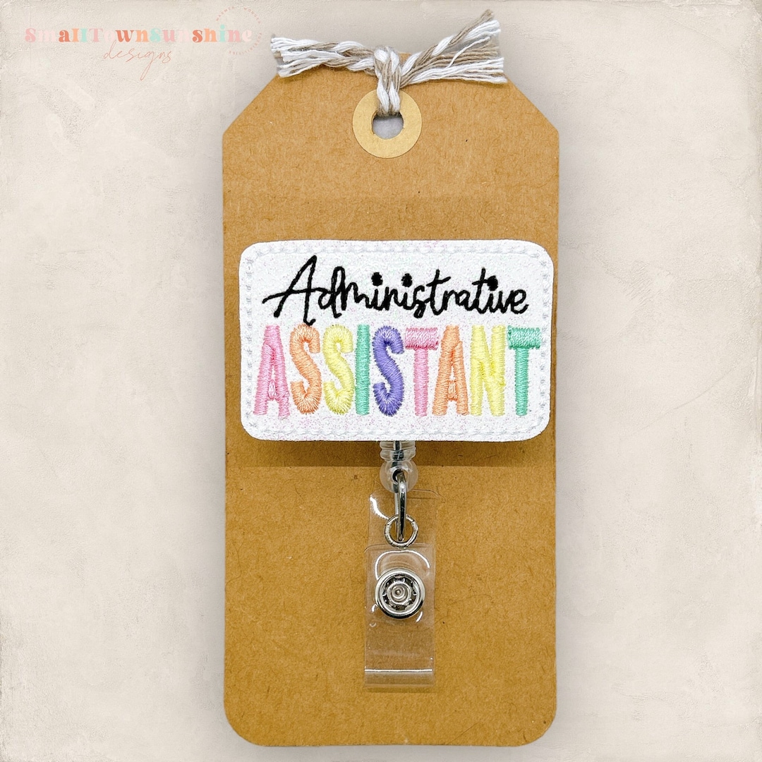 Administrative Assistant Badge Reel, Secretary Badge Holder, School ...