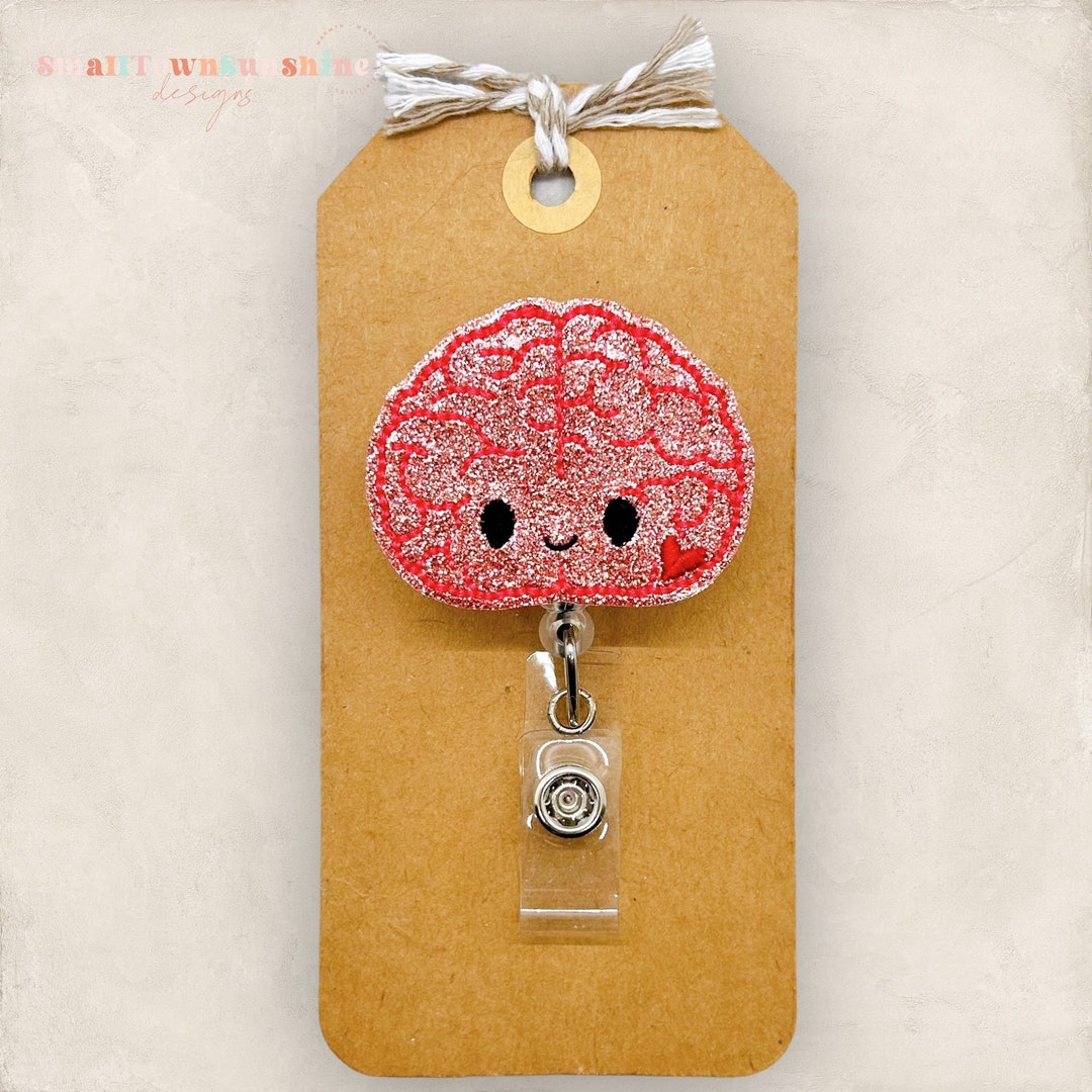 Brain Badge Reel, Neurologist Badge Reel, Kawaii Brain Badge Reel ...