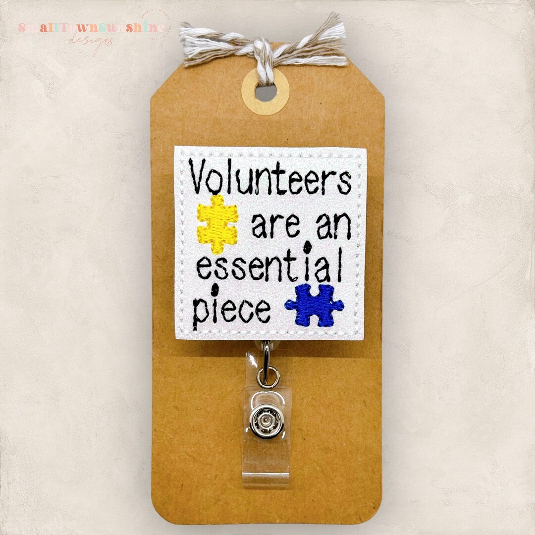 Volunteers Are an Essential Piece Badge Reel, Community Service Badge ...