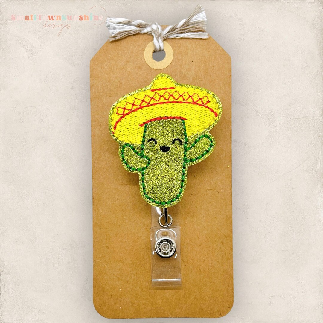 Sombrero Cactus Badge Reel, Cinco De Mayo Badge Reel, Cactus Badge ...