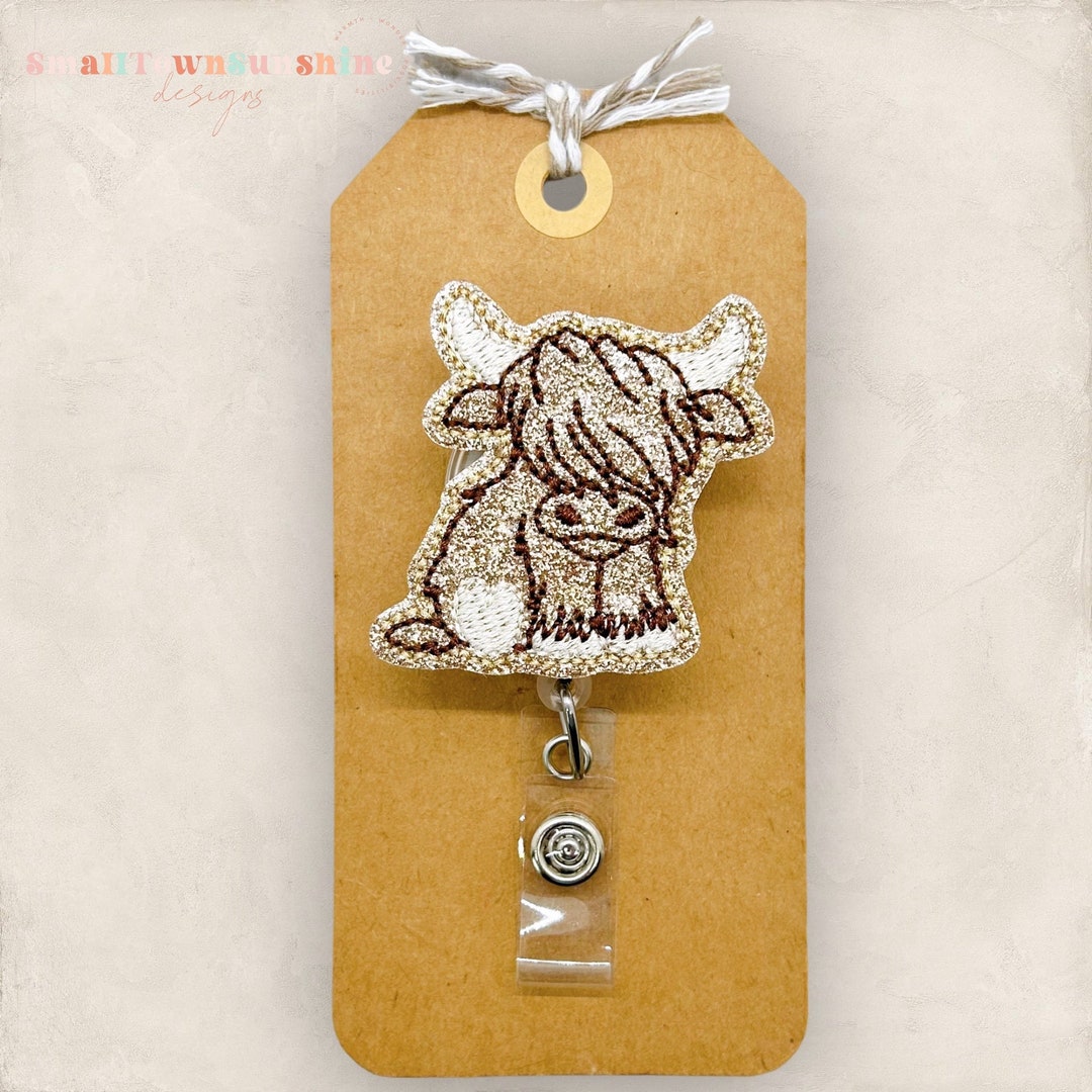 Highland Cow Badge Reel, Animal Badge Reel, Nurse Badge Reel, Teacher ...