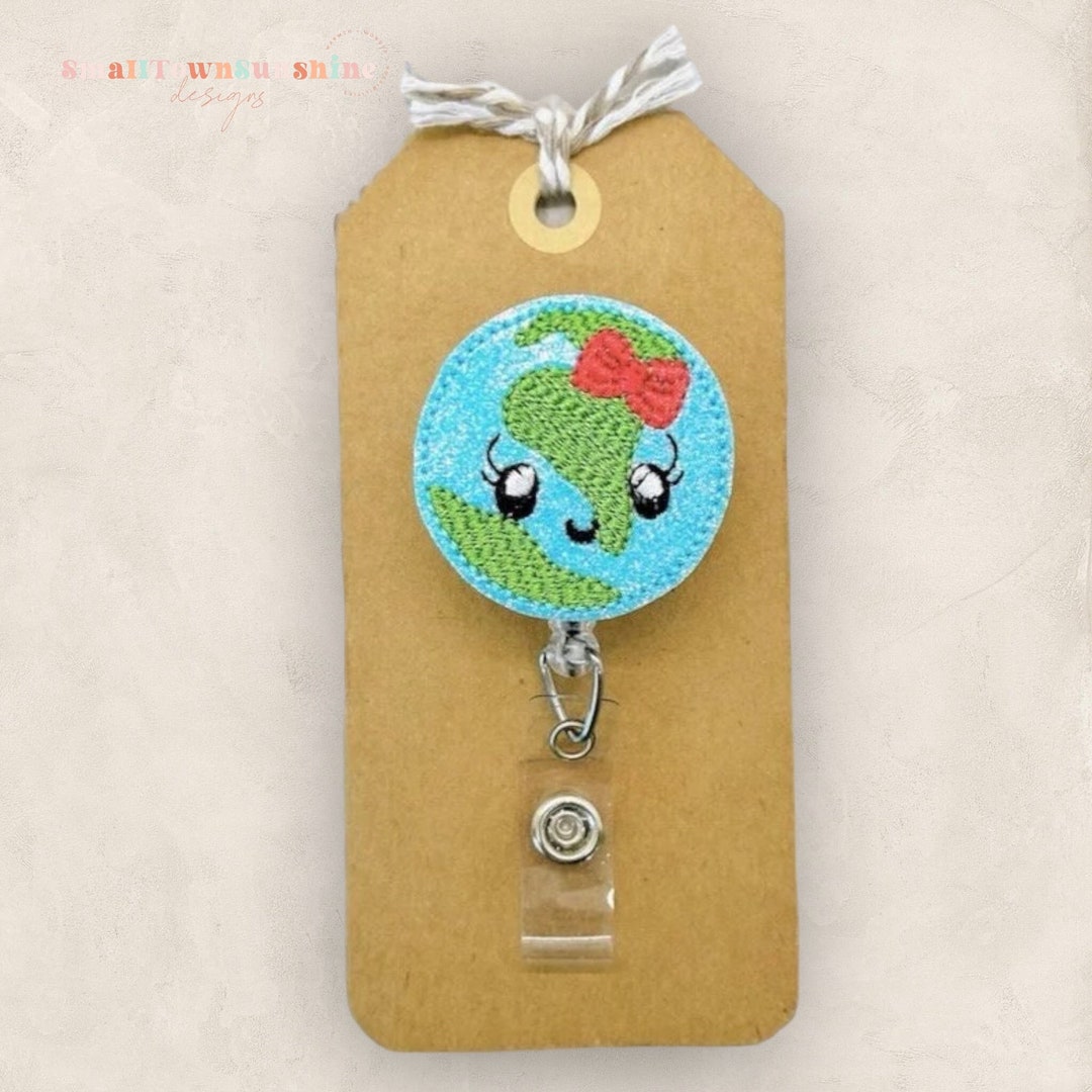 Pretty Earth Badge Reel, Earth Day Badge Reel, Teacher Lanyard, Nurse ...