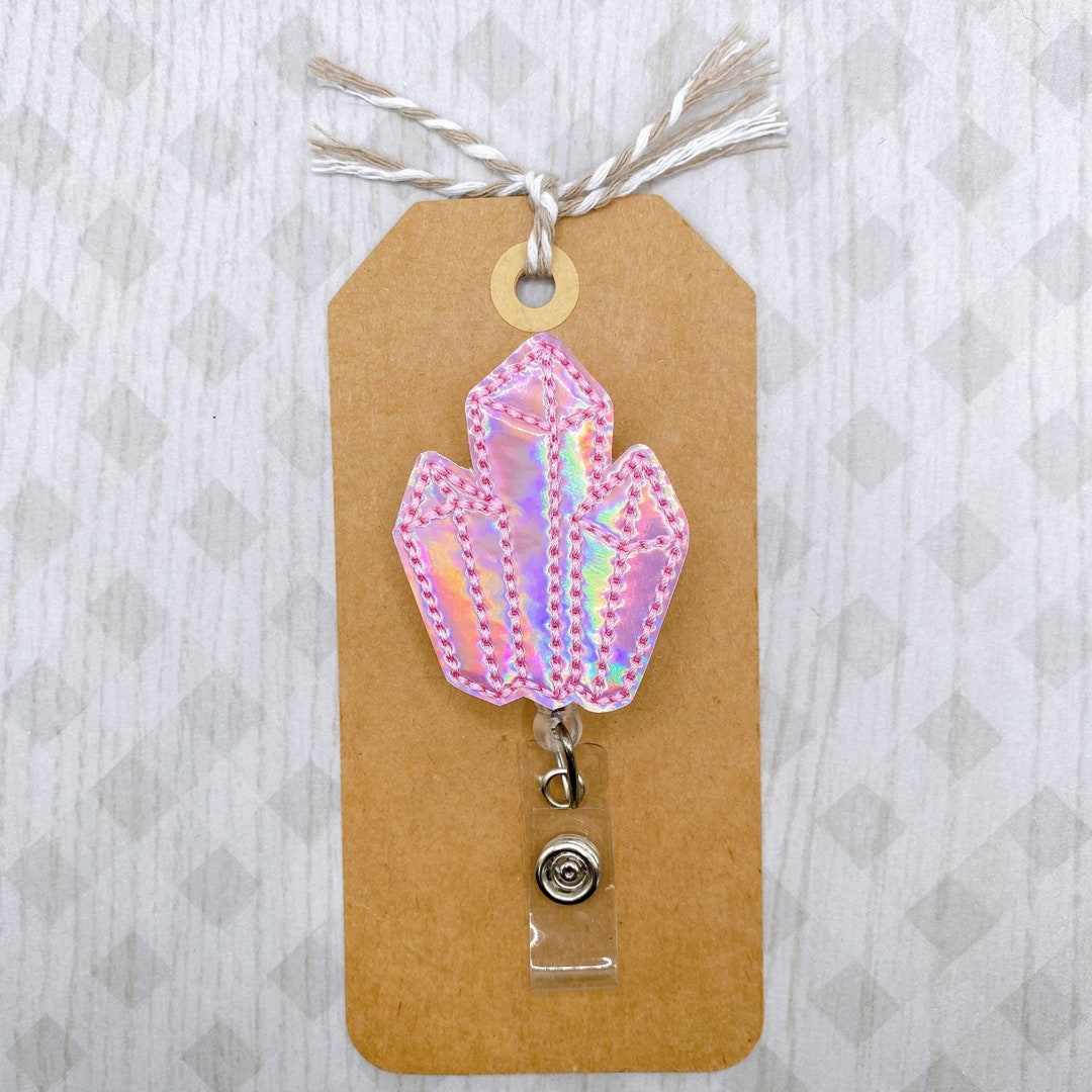 Pink Crystals Badge Reel Crystals Healing Badge Reel Nurse - Etsy