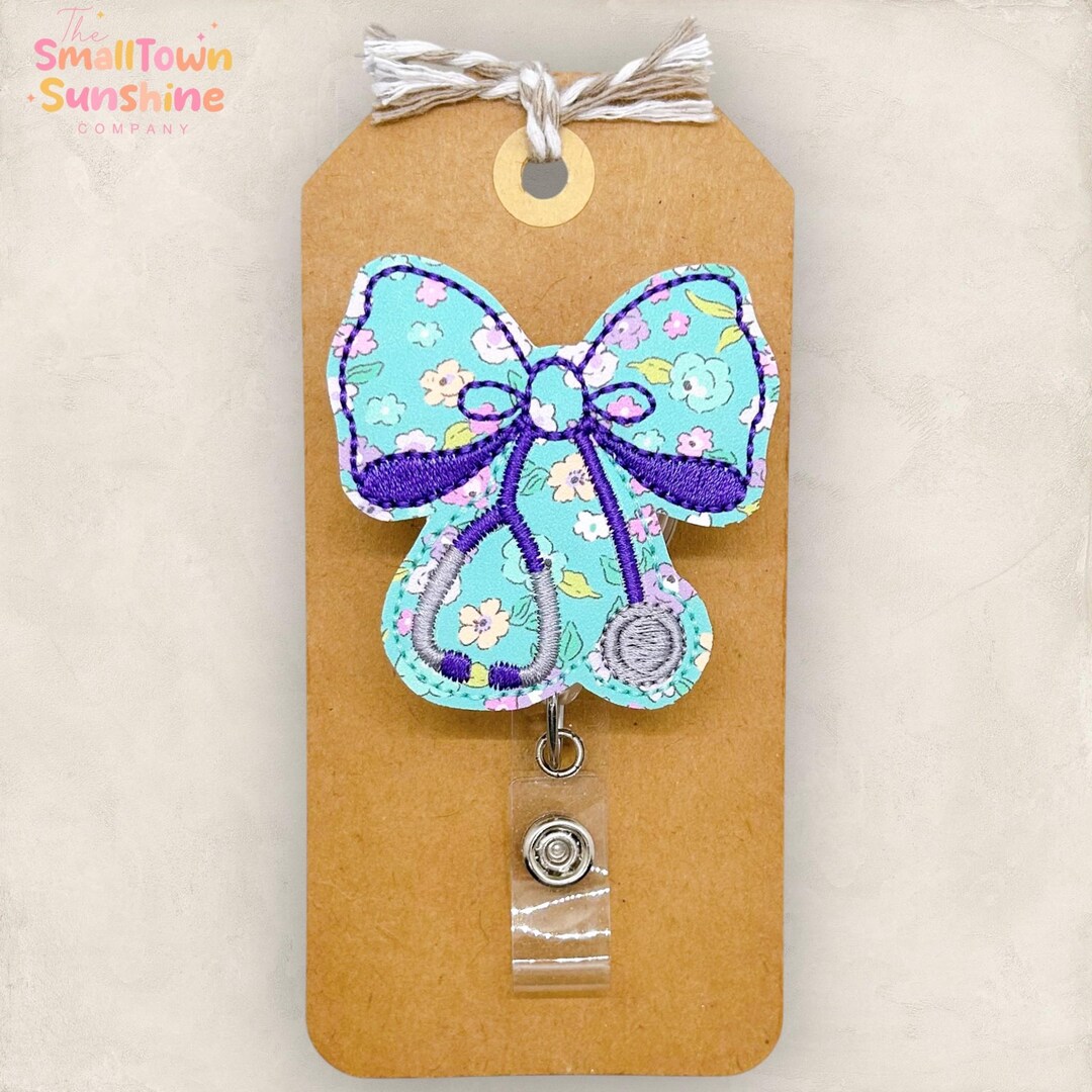 Coquette Stethoscope Bow Badge Reel, Nurse Badge Reel, Hospital Lanyard ...